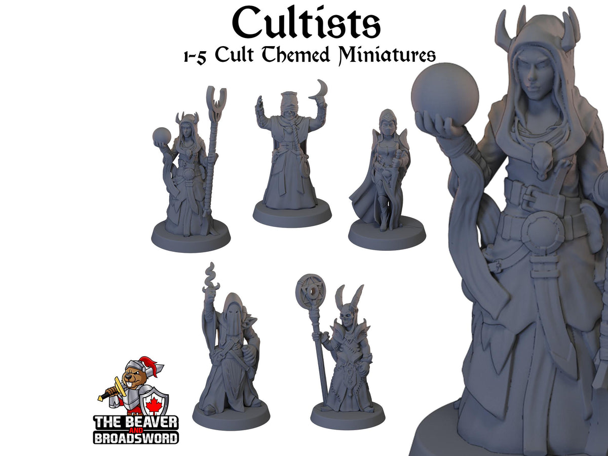 5 Cultist Miniature Pack - EC3D | DnD | Cult | Monster | Ritual | Unde ...