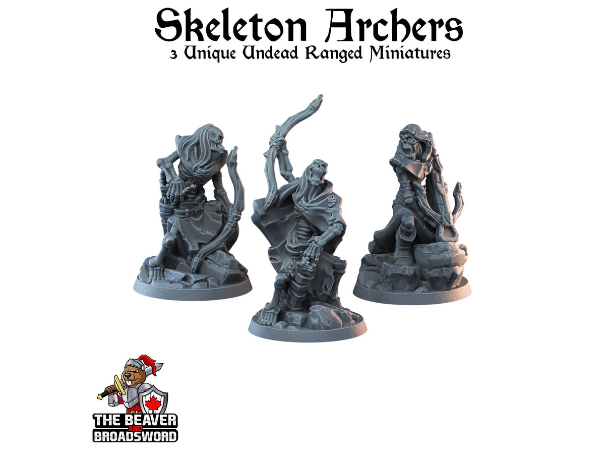 3 Skeleton Archer Miniature Pack - Arbiter Miniatures | DnD | Undead ...